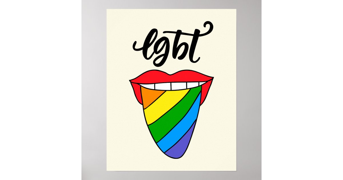 LGBT Rainbow Tongue Poster | Zazzle