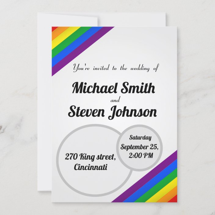 LGBT rainbow wedding invitation | Zazzle.com