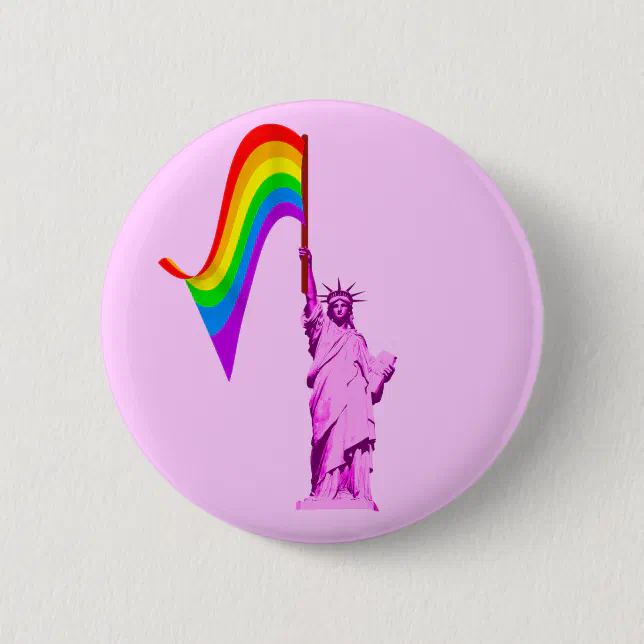 LGBT Statue of Liberty Button | Zazzle