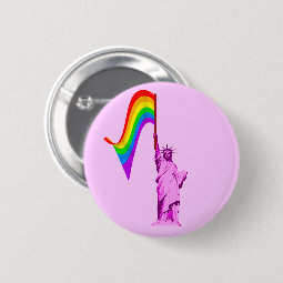 LGBT Statue of Liberty Button | Zazzle