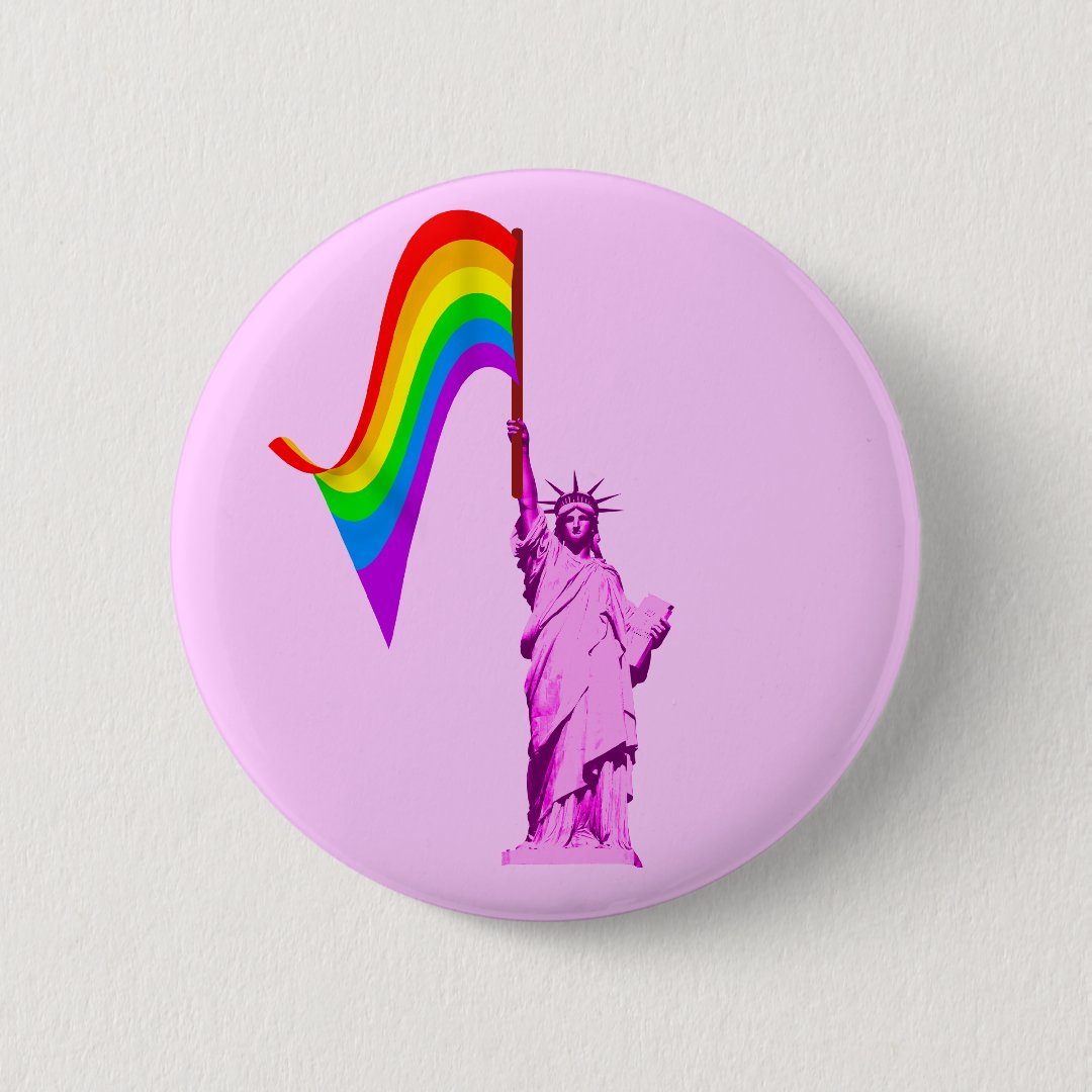 LGBT Statue of Liberty Button | Zazzle