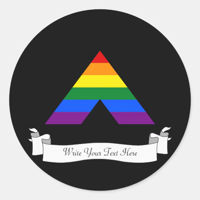 LGBT straight ally pyramid symbol Classic Round Sticker | Zazzle