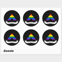 LGBT straight ally pyramid symbol Classic Round Sticker | Zazzle
