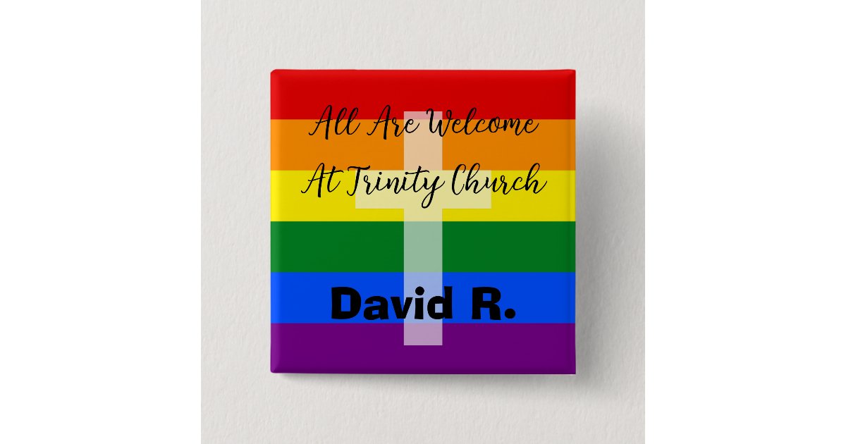 LGBT Supportive Christian button with Cross | Zazzle