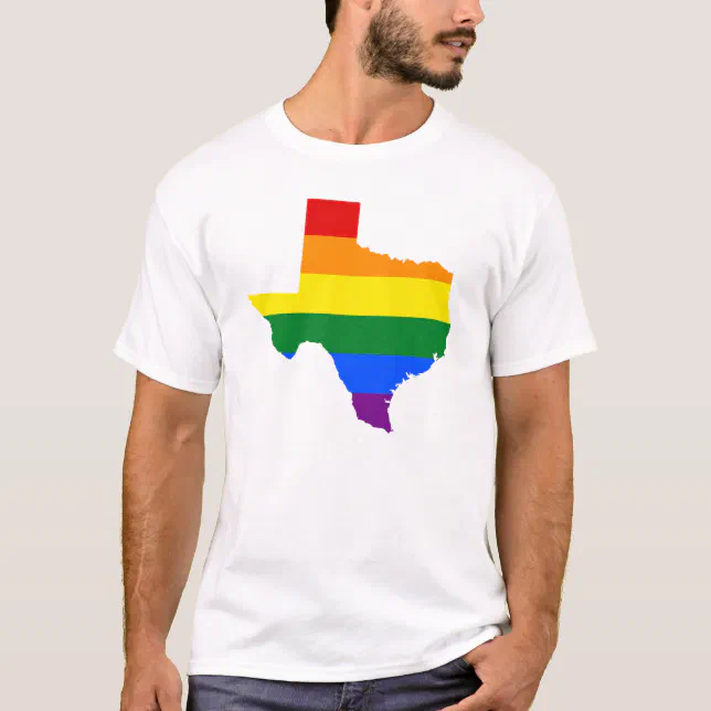 LGBT Texas, US state flag map T-Shirt | Zazzle