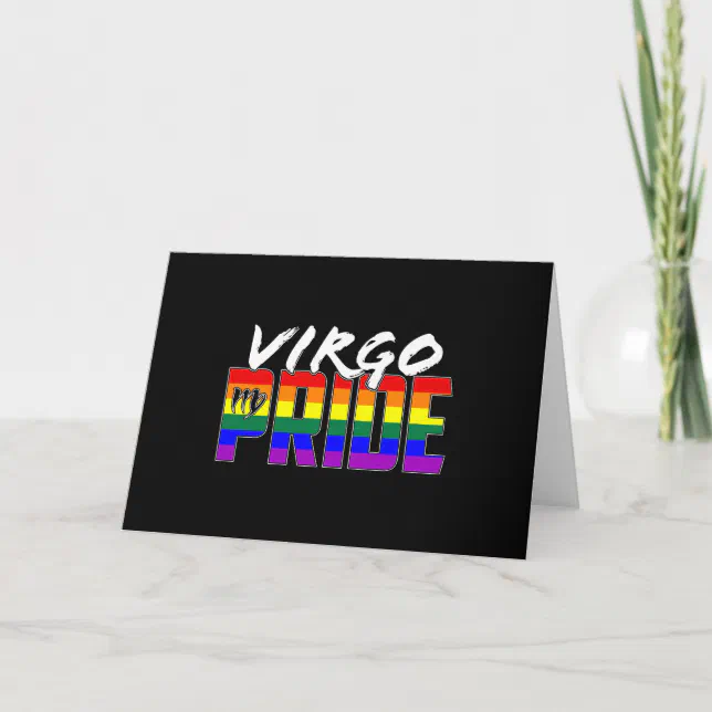 LGBT Virgo Pride Flag Zodiac Sign Card | Zazzle