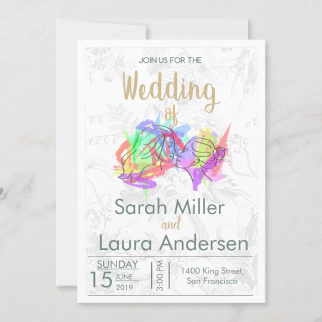 LGBT Women Wedding Invitation | Zazzle