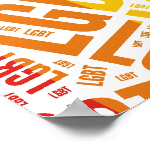 LGBT WORD PATTERN COLOR POSTER | Zazzle