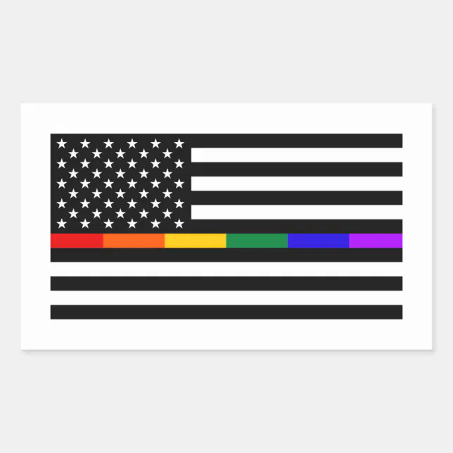 LGBTQ American Flag Rectangular Sticker | Zazzle