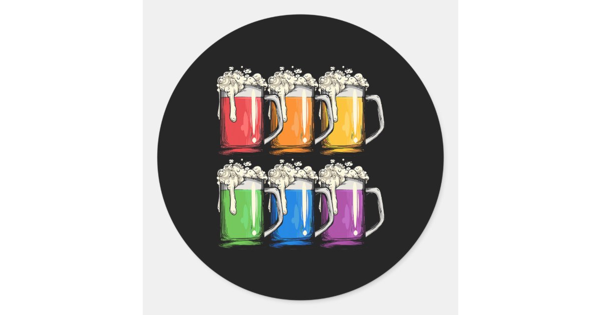 LGBTQ Beer Mug Gay Pride LGBT Rainbow Flag Proud A Classic Round ...