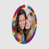 LGBTQ custom photo gay pride rainbow flag frame Ornament | Zazzle