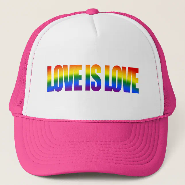 LGBTQ Equality Love LGBT Rainbow Flag Gay Pride Trucker Hat | Zazzle