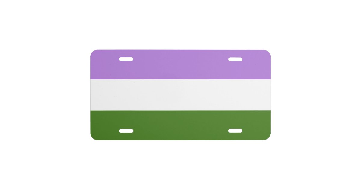 LGBTQ Genderqueer Pride Flag License Plate | Zazzle