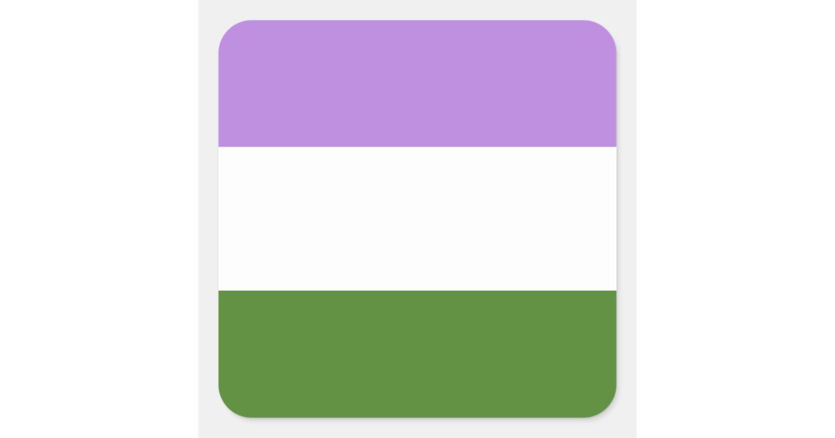 LGBTQ Genderqueer Pride Flag Square Sticker | Zazzle