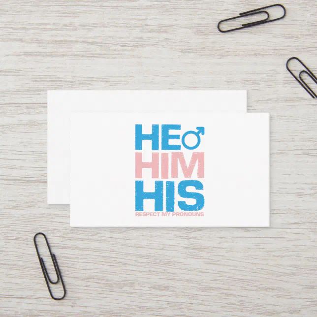 LGBTQ He Him His Respect My Gender Pronouns Business Card | Zazzle