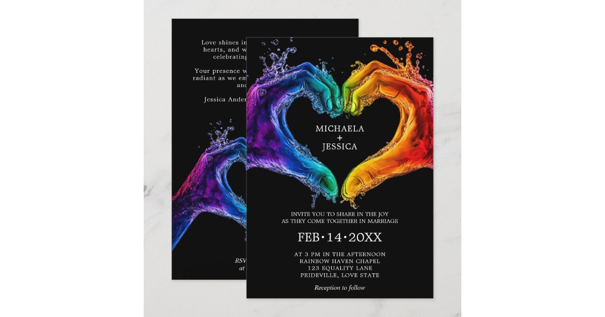 ️ LGBTQ Heart of Pride wedding Invitation | Zazzle