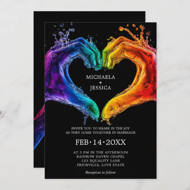 ️ LGBTQ Heart of Pride wedding Invitation | Zazzle