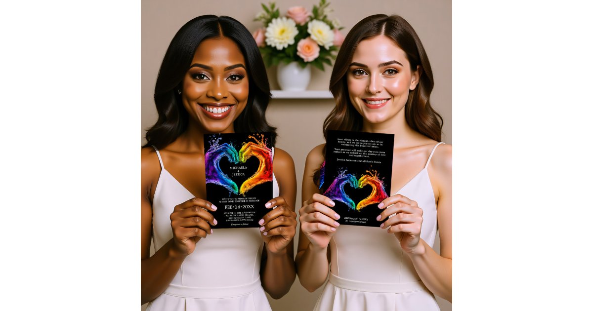 ️ LGBTQ Heart of Pride wedding Invitation | Zazzle
