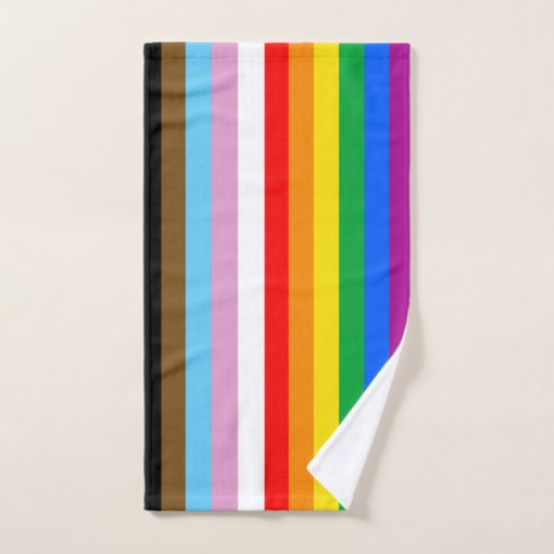 LGBTQ+ INCLUSIVE PRIDE FLAG BATH TOWEL SET | Zazzle