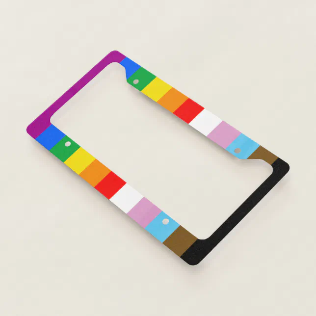 LGBTQ+ INCLUSIVE PRIDE FLAG LICENSE PLATE FRAME | Zazzle