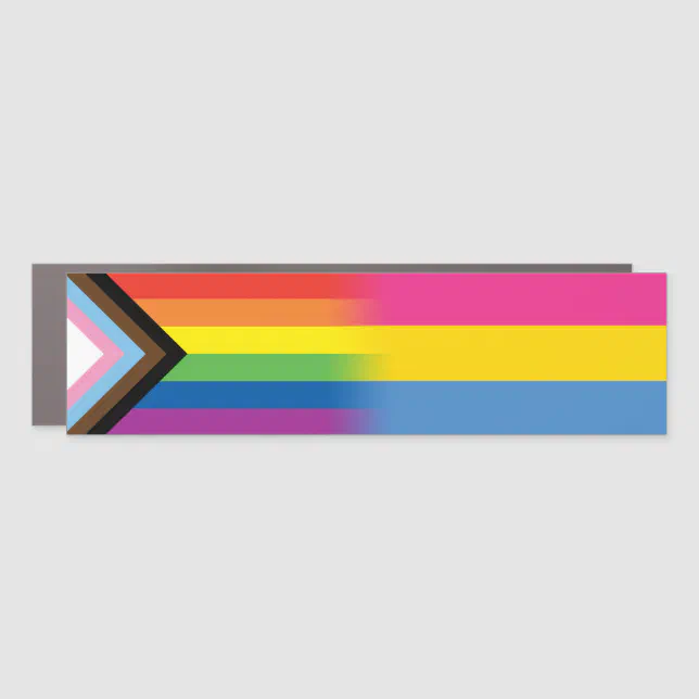 LGBTQ Inclusive Progress Pride Flag Pansexual Flag Car Magnet | Zazzle