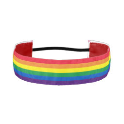 Lgbtq Inclusive rainbow diversity gay pride flag Athletic Headband | Zazzle