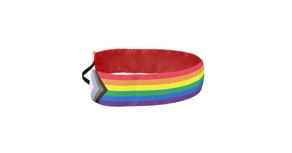 Lgbtq Inclusive rainbow diversity gay pride flag Athletic Headband | Zazzle