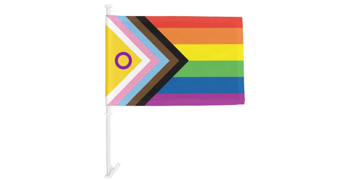 LGBTQ Intersex Inclusive Progress Pride Car Flag | Zazzle