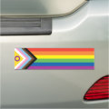 LGBTQ Intersex Inclusive Progress Pride Flag Car Magnet | Zazzle