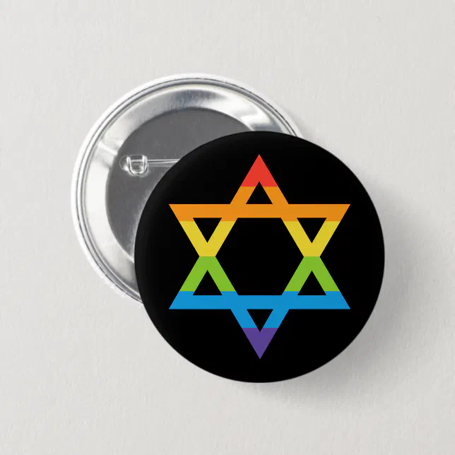 LGBTQ Jewish Israel Star Of David Pride Month Button | Zazzle