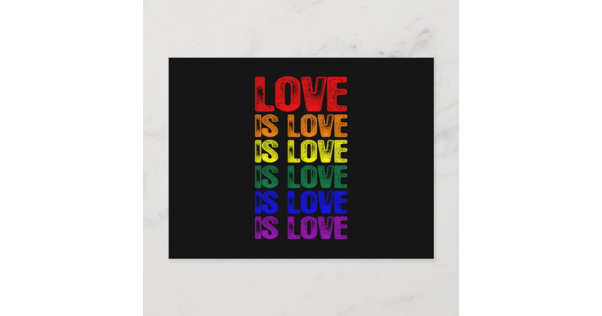LGBTQ Love is Love is Love Postcard | Zazzle