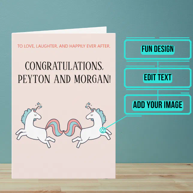 LGBTQ Non Gendered Wedding Day Congratulations Card | Zazzle