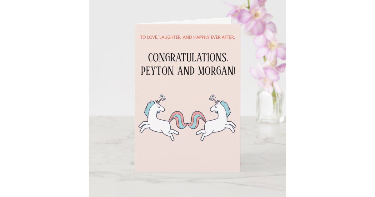 LGBTQ Non Gendered Wedding Day Congratulations Card | Zazzle