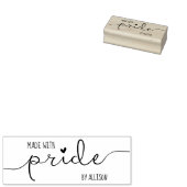 LGBTQ Personalized Script Artisan Made With Pride Rubber Stamp | Zazzle
