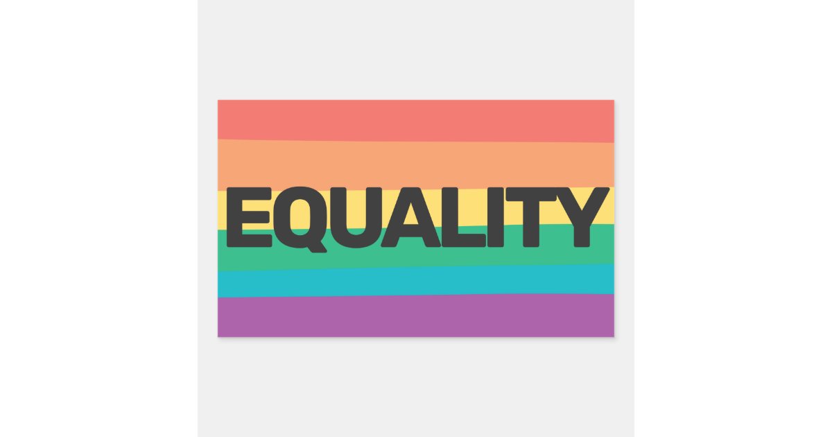 LGBTQ pride Equality rainbow flag Rectangular Sticker | Zazzle