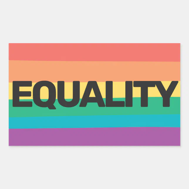 LGBTQ pride Equality rainbow flag Rectangular Sticker | Zazzle