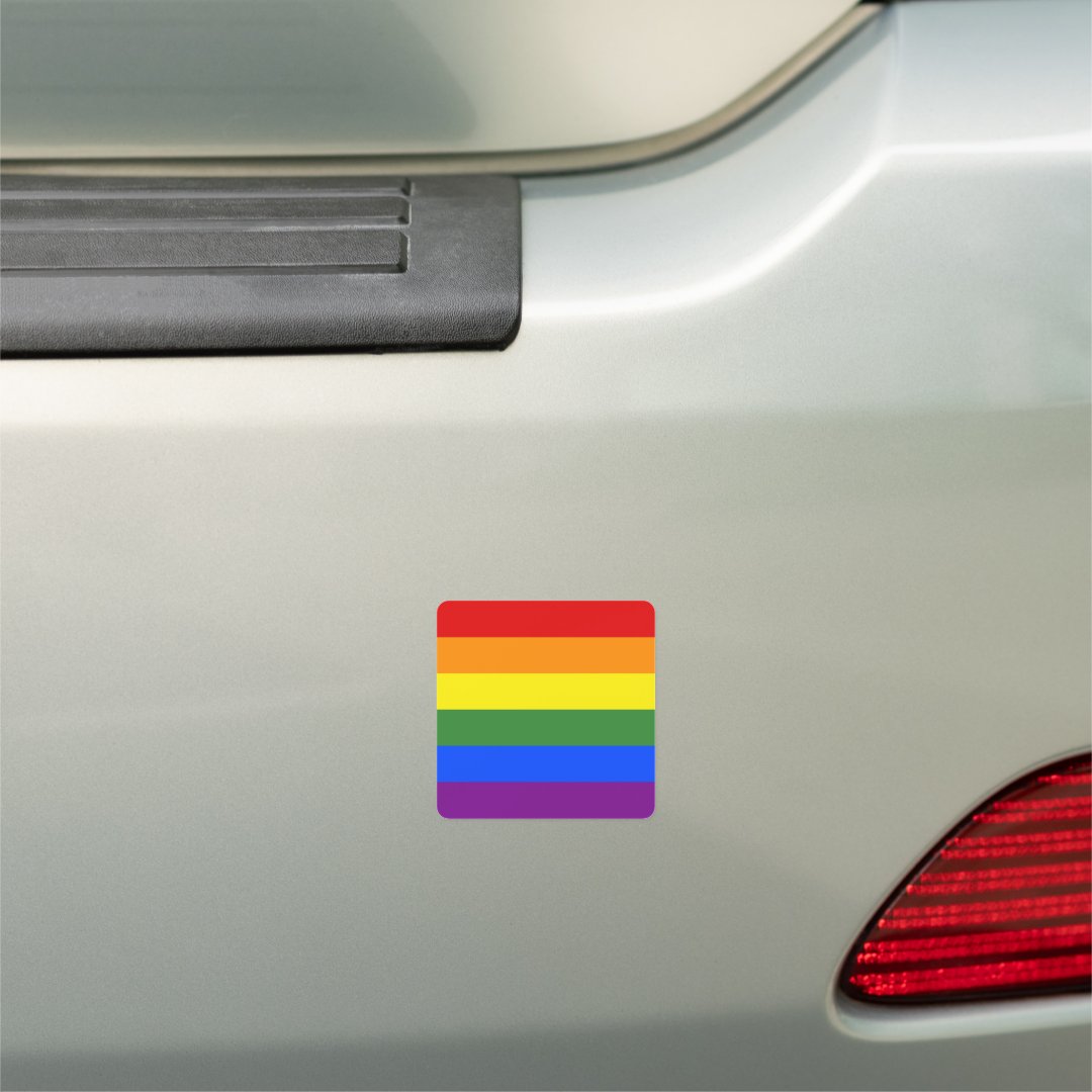 LGBTQ Pride Flag Rainbow Stripes Car Magnet | Zazzle