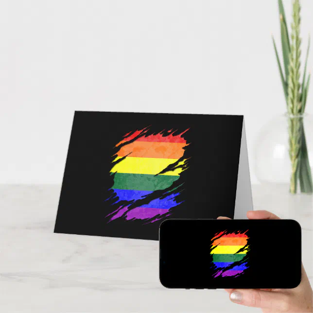 LGBTQ Pride Flag Ripped Reveal Card | Zazzle