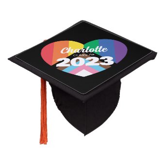 LGBTQ Pride Heart Graduation Cap Topper | Zazzle