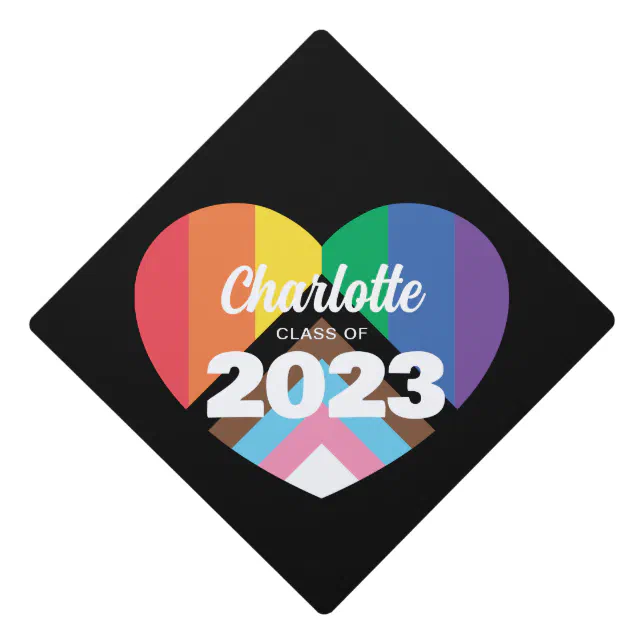 LGBTQ Pride Heart Graduation Cap Topper | Zazzle