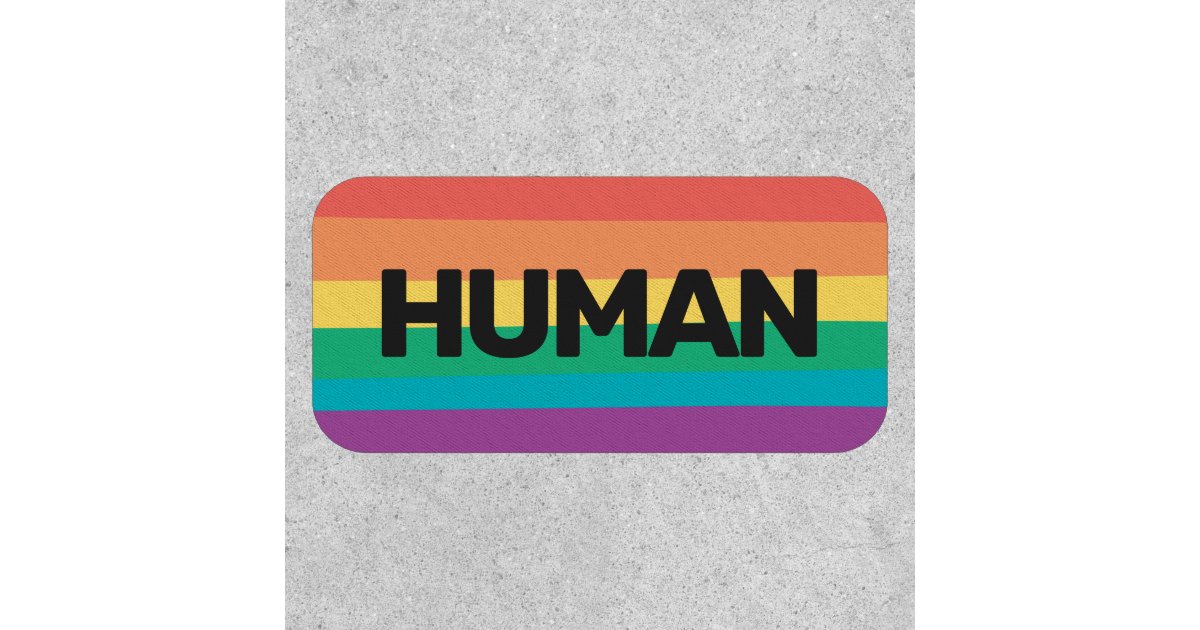 LGBTQ pride Human rainbow flag Patch | Zazzle