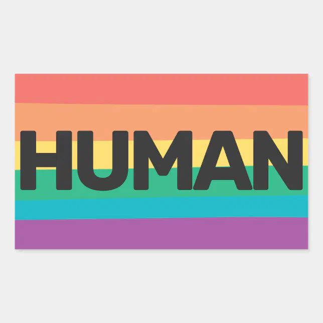 LGBTQ pride Human rainbow flag Rectangular Sticker | Zazzle