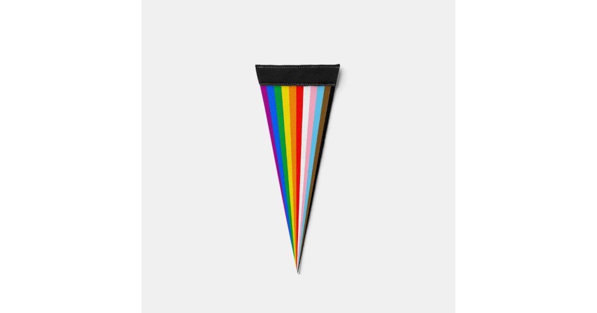 LGBTQ+ PRIDE (Inclusive /Progress ) Pennant Flag | Zazzle