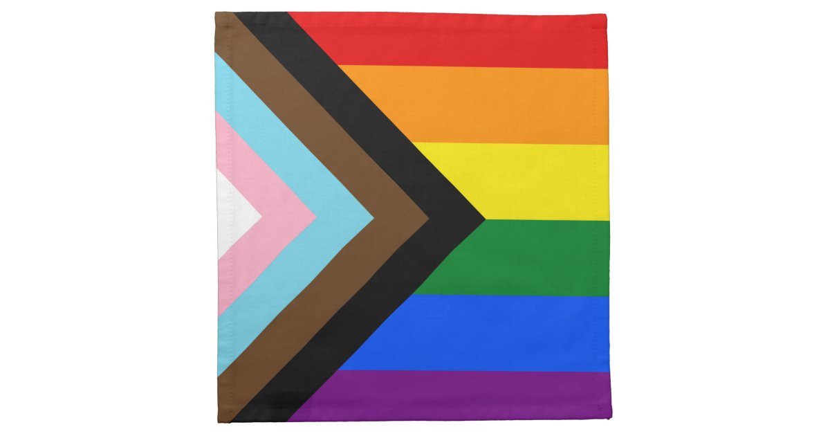 LGBTQ & Pride - Rainbow Progress Flag Cloth Napkin | Zazzle
