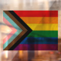 LGBTQ & Pride - Rainbow Progress Flag Window Cling | Zazzle