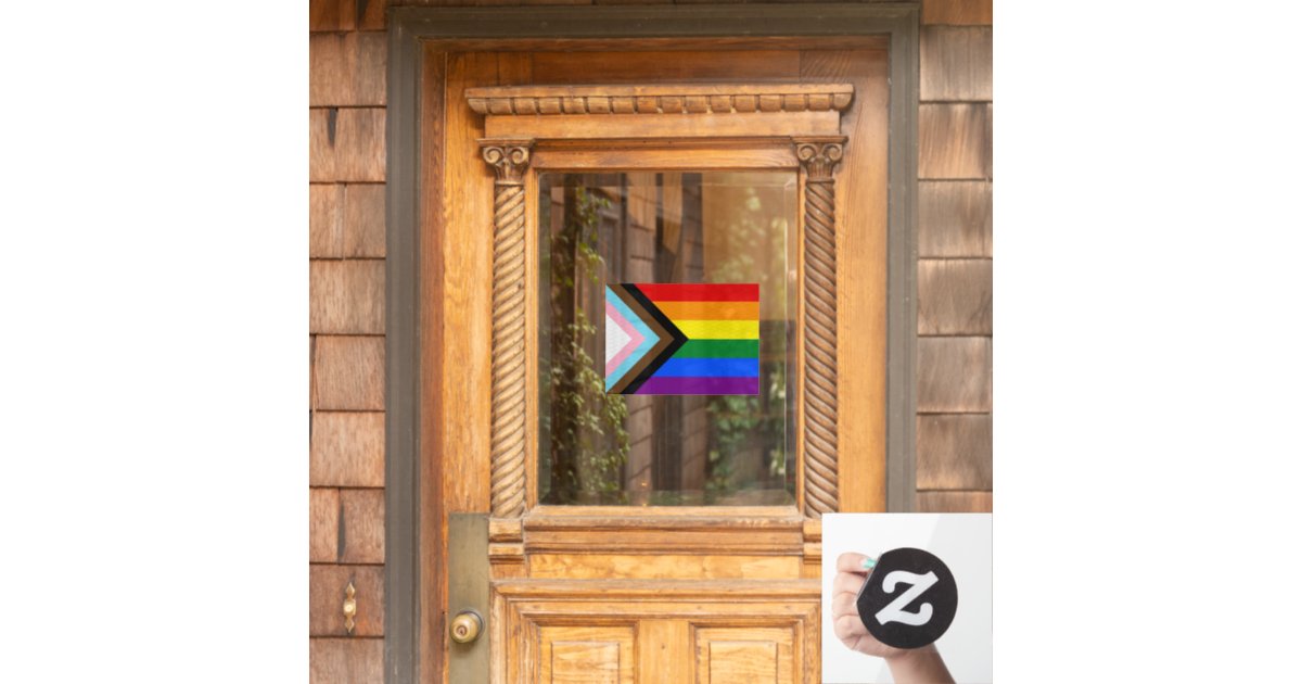 LGBTQ & Pride - Rainbow Progress Flag Window Cling | Zazzle