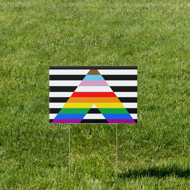 LGBTQ Progress Ally Pride Flag Sign | Zazzle