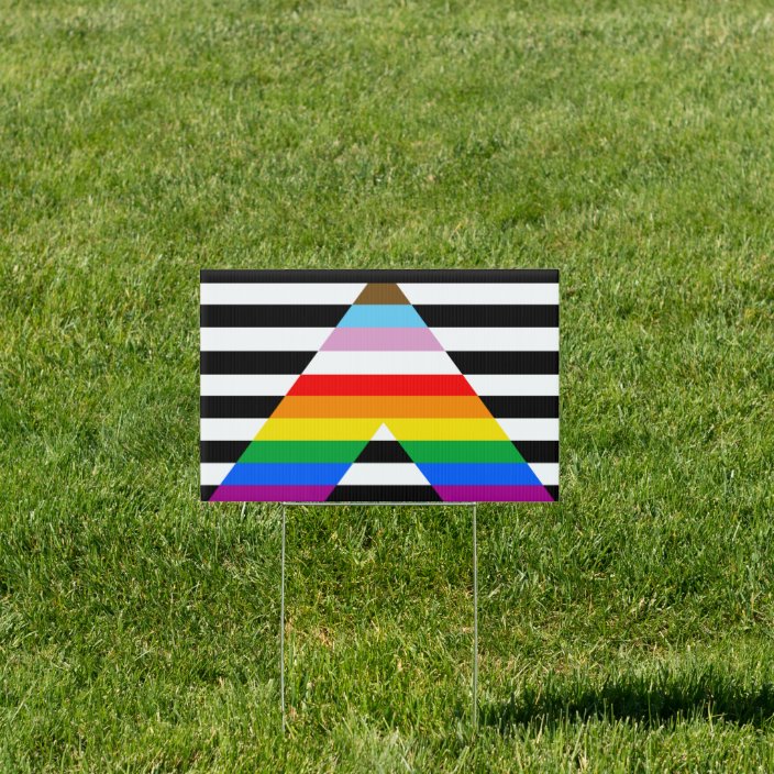 LGBTQ Progress Ally Pride Flag Sign | Zazzle.com