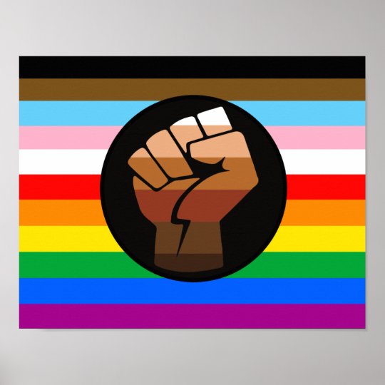 LGBTQ+ Progress POC Pride Flag Poster | Zazzle.com