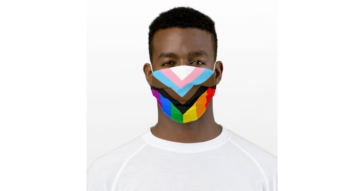 LGBTQ+ Progress Pride Flag Adult Cloth Face Mask | Zazzle